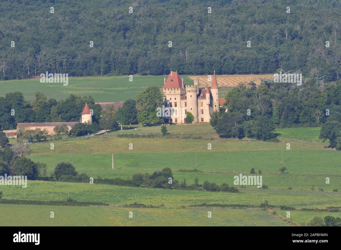 French countryside, with chateau and beautiful house Stock Photo - Alamy