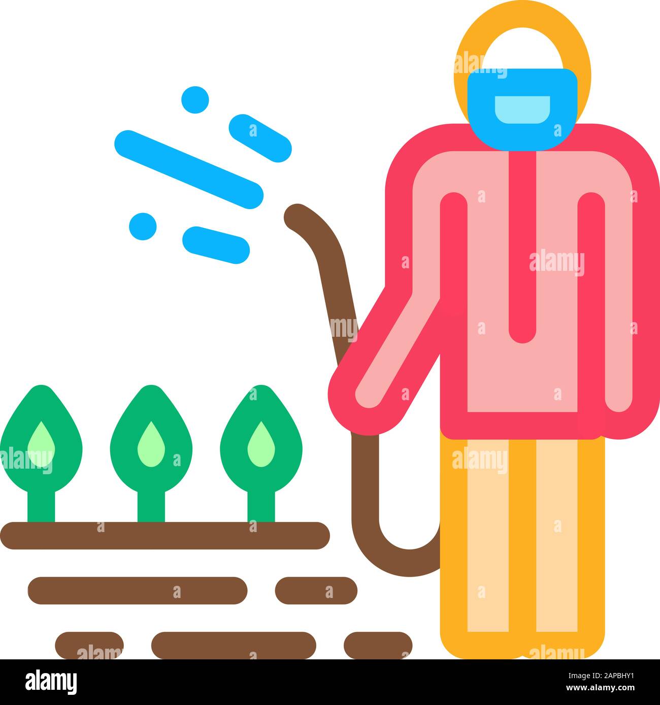 Watering Plant Icon Vector Outline Illustration Stock Vector Image ...