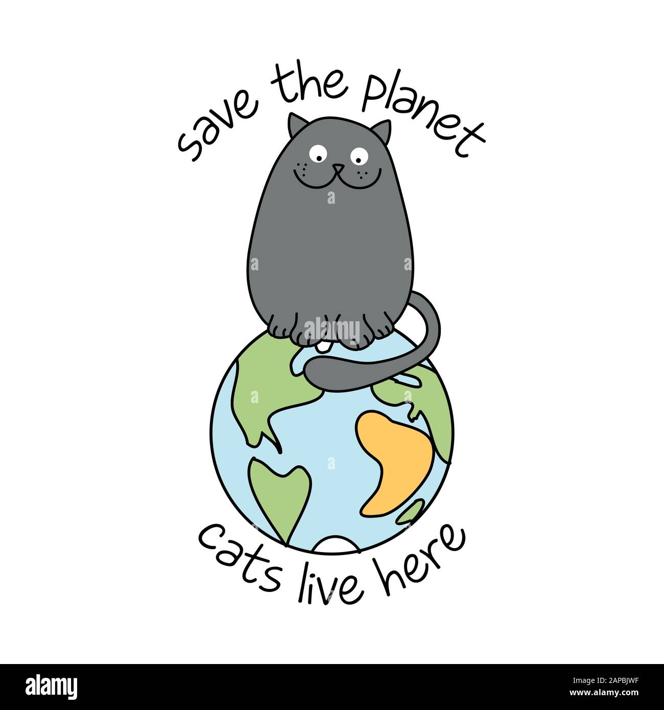 Save the planet, cats live here - funny text quotes and kitty pet ...