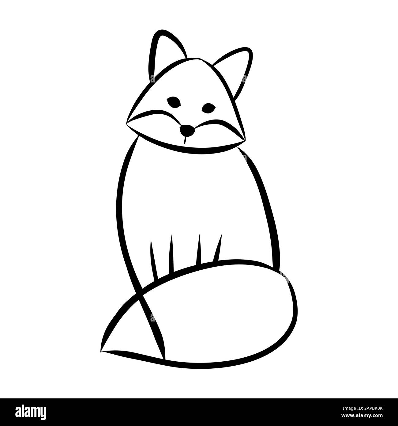 Fox logo line art simple style, emblem, illustration in a minimalist ...