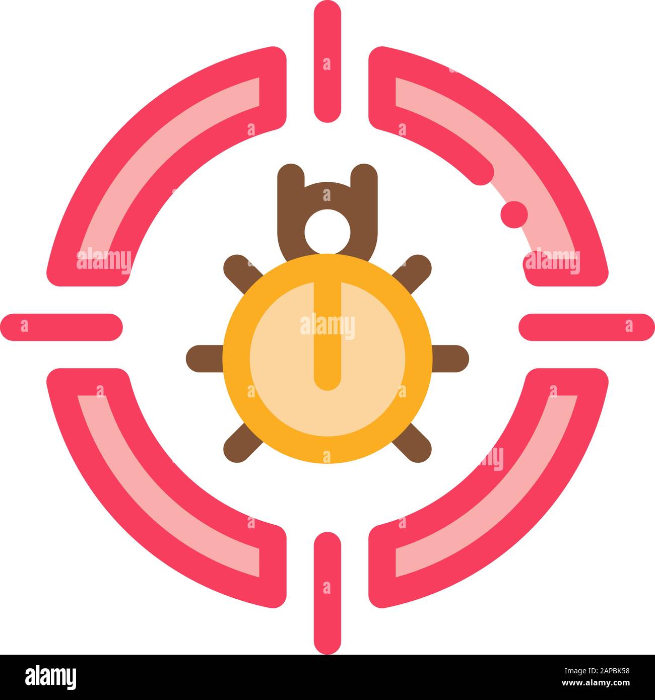 Bug Target Icon Vector Outline Illustration Stock Vector Image & Art ...