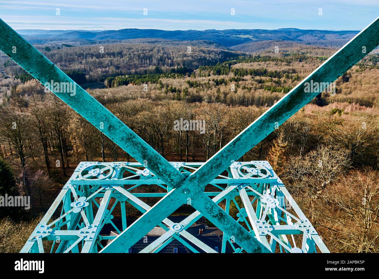 View over the arm of a cross of the Joseph Cross in the southern Harz ...