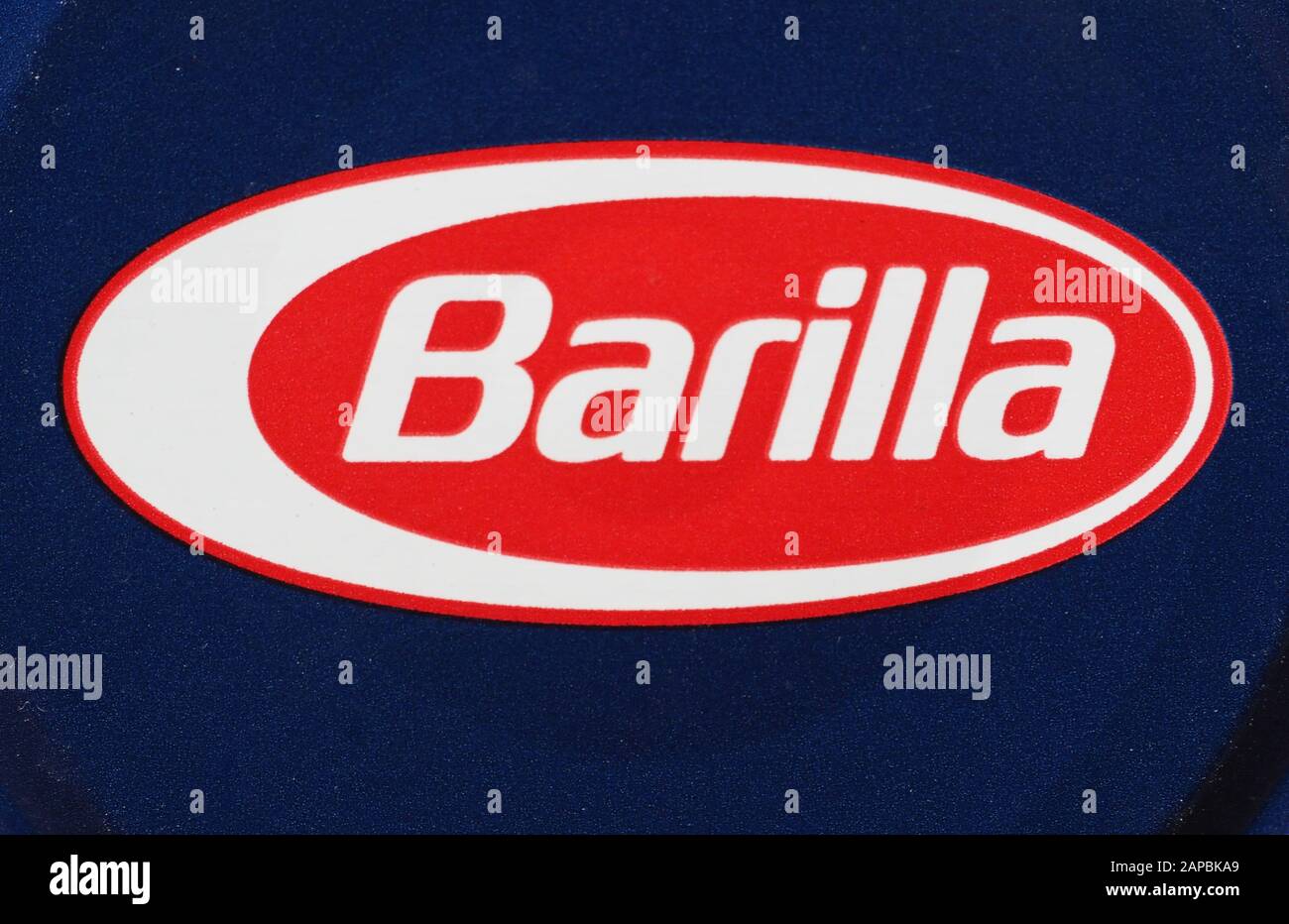 PARMA, ITALY - CIRCA DECEMBER 2019: Barilla sign on jar cap Stock Photo ...