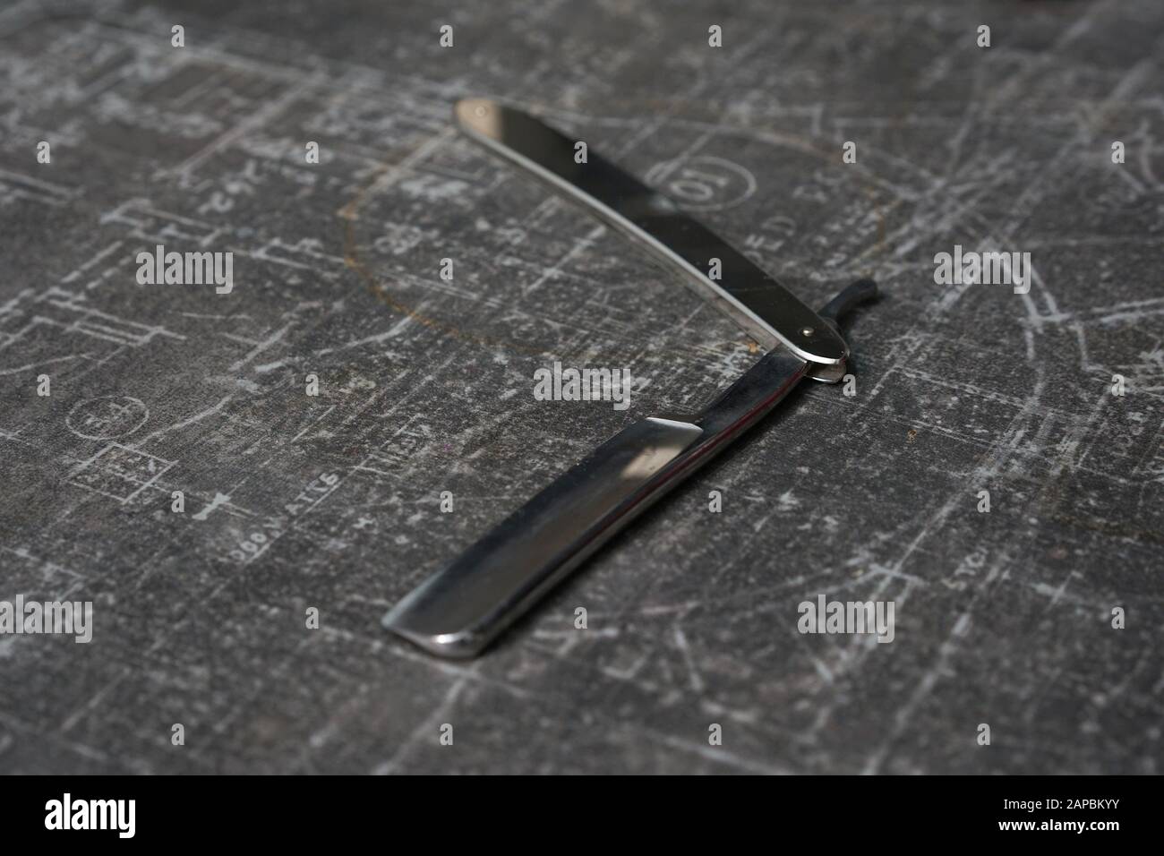 traditional razor with a steel handle Stock Photo - Alamy