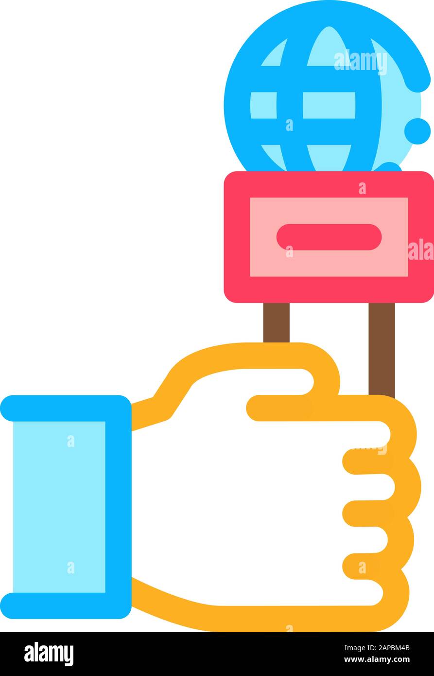 Hand Microphone Icon Vector Outline Illustration Stock Vector Image ...