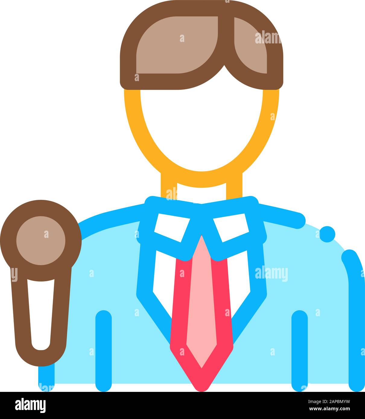 Journalist Man Icon Vector Outline Illustration Stock Vector Image ...