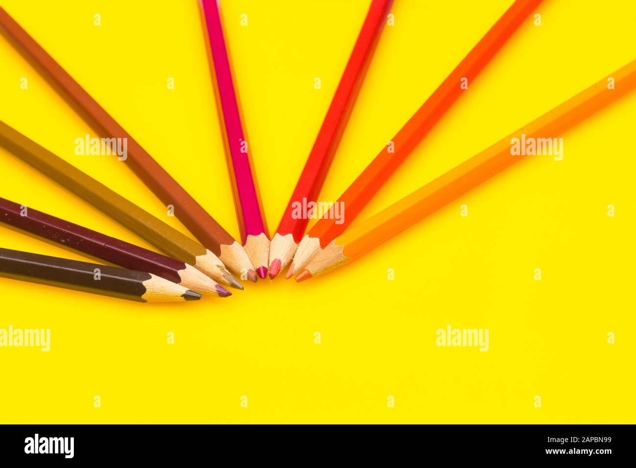 Colored pencils with a sharp point ready to draw and paint drawings ...