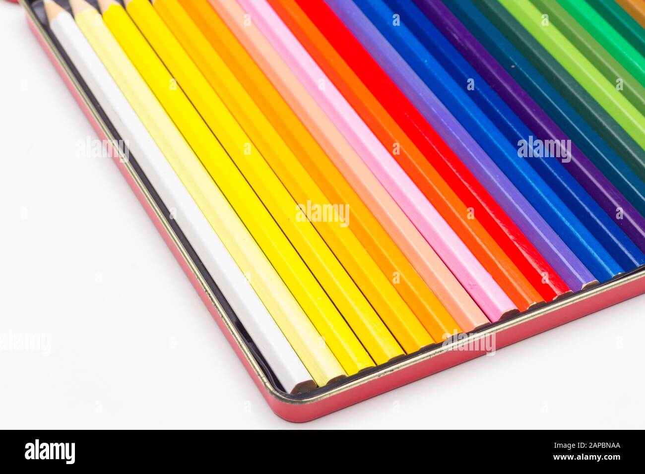 Colored pencils with a sharp point ready to draw and paint drawings ...