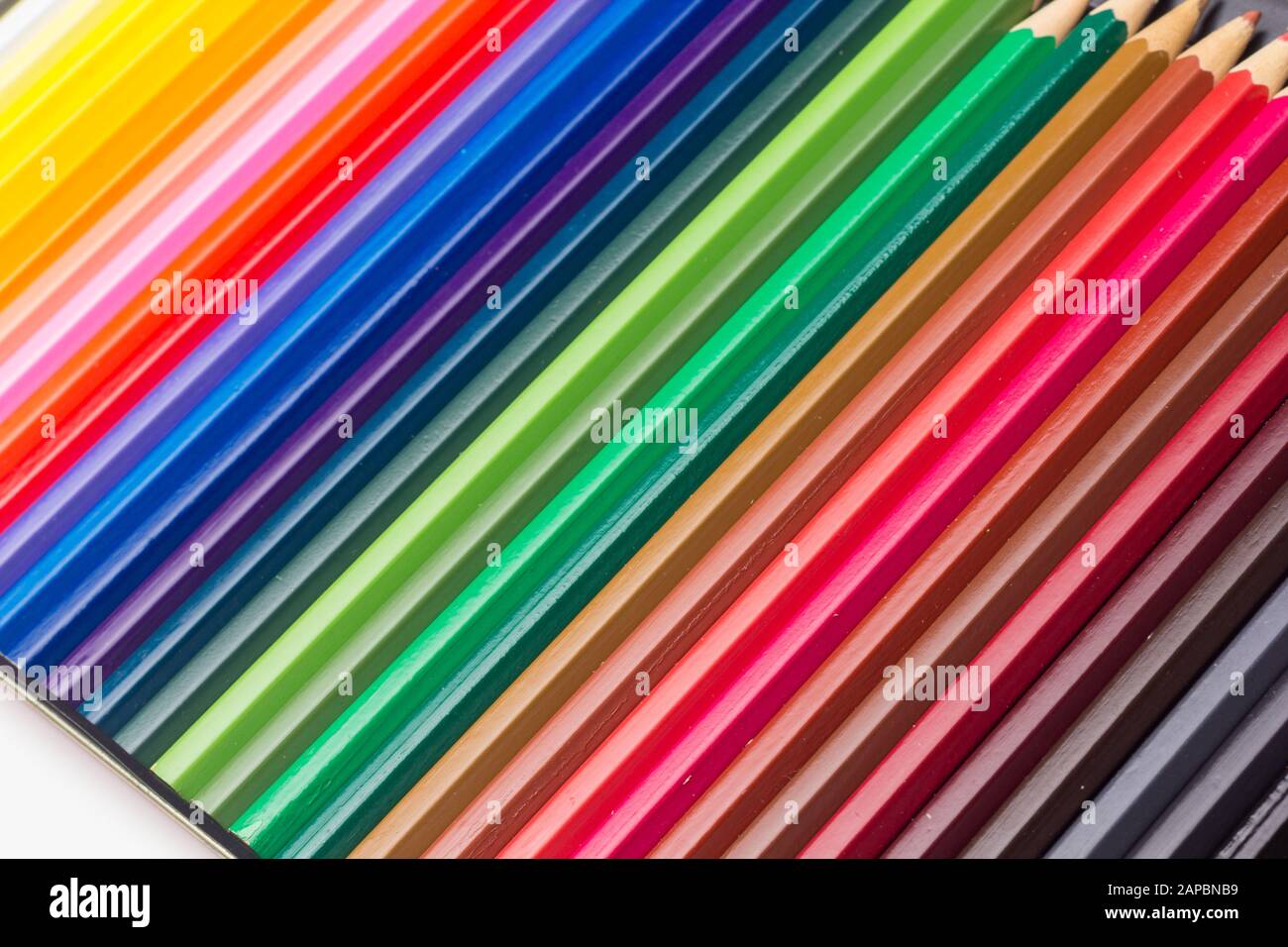 Colored pencils with a sharp point ready to draw and paint drawings ...