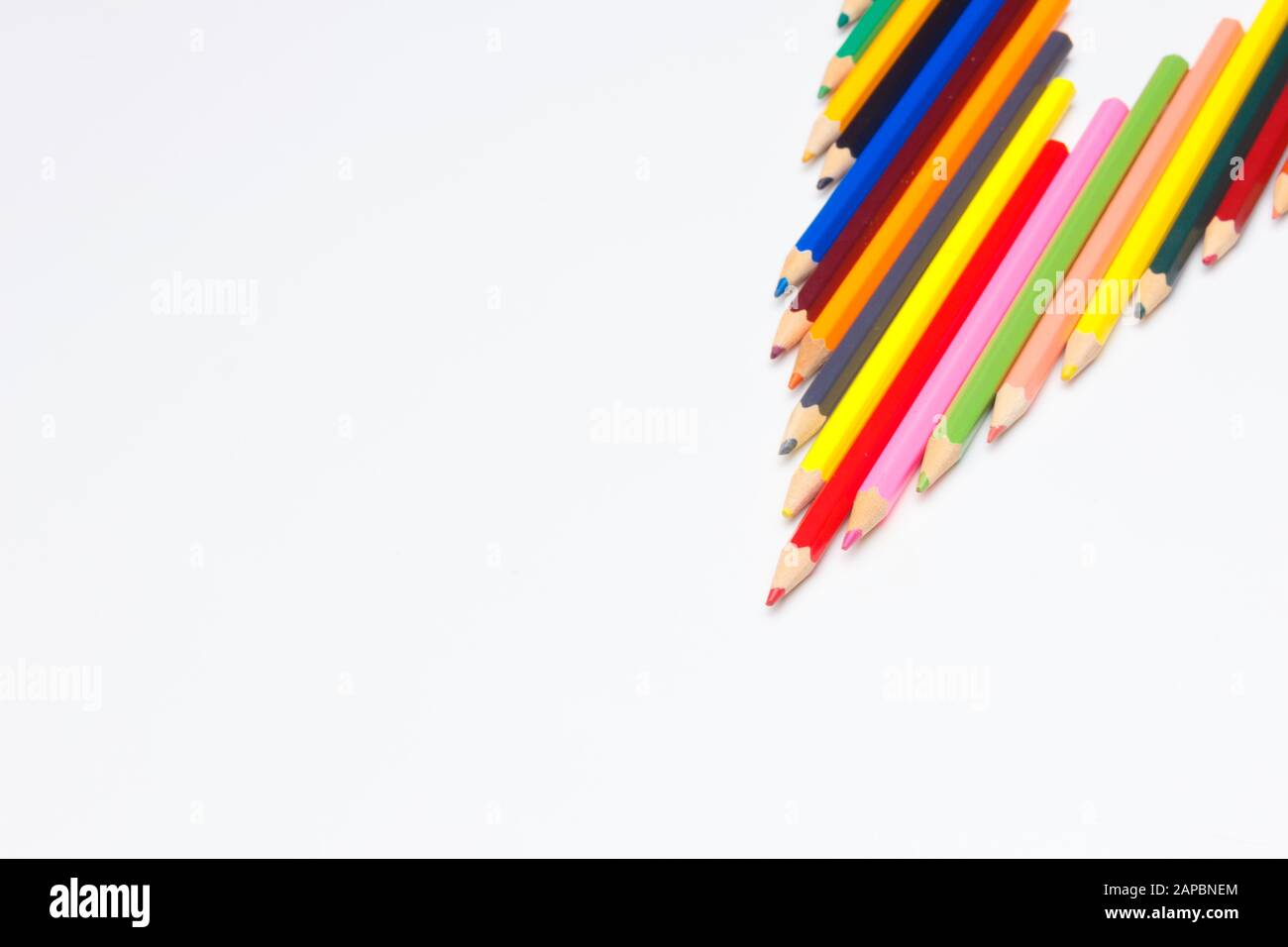 Colored pencils with a sharp point ready to draw and paint drawings ...