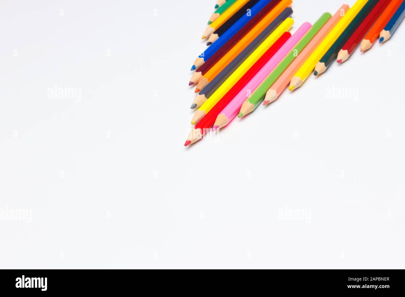 Colored pencils with a sharp point ready to draw and paint drawings ...