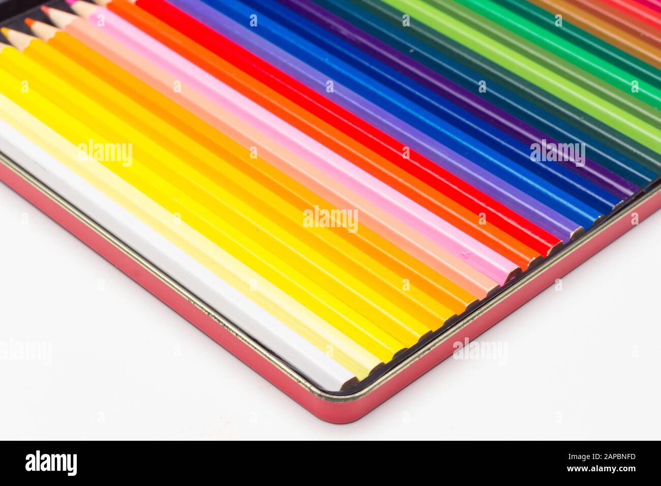 Colored pencils with a sharp point ready to draw and paint drawings ...