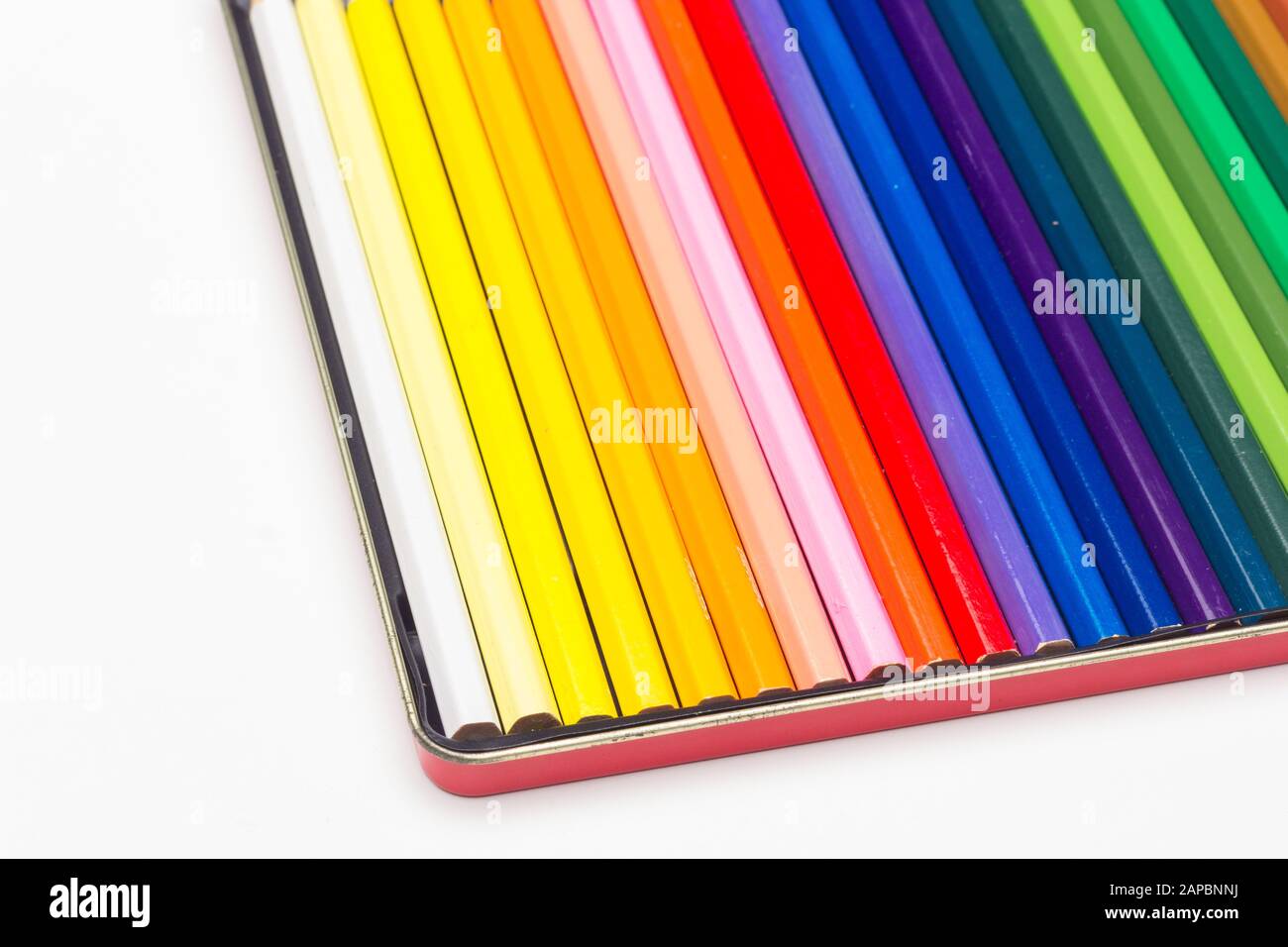 Colored pencils with a sharp point ready to draw and paint drawings ...