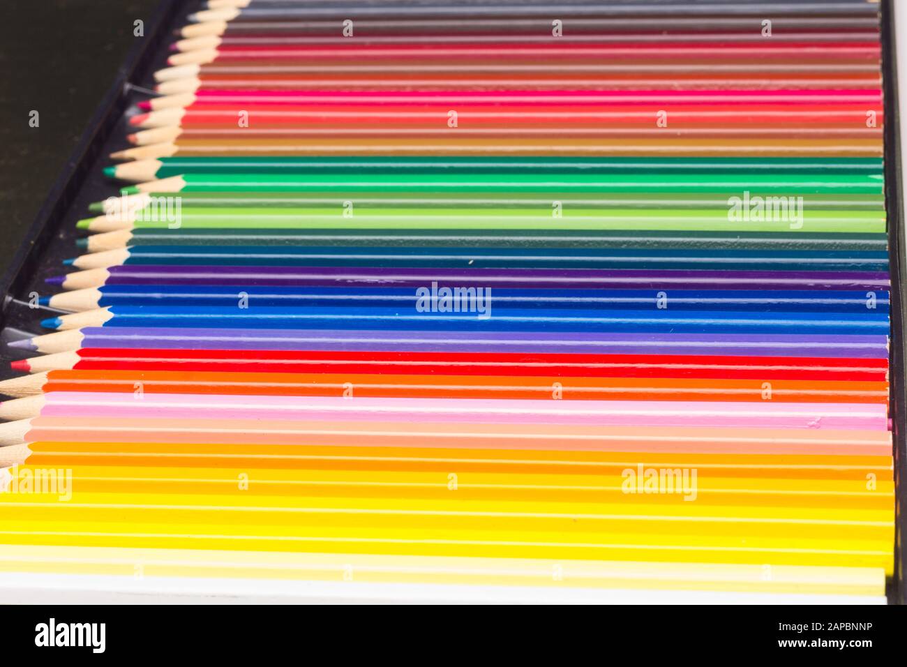 Colored pencils with a sharp point ready to draw and paint drawings ...