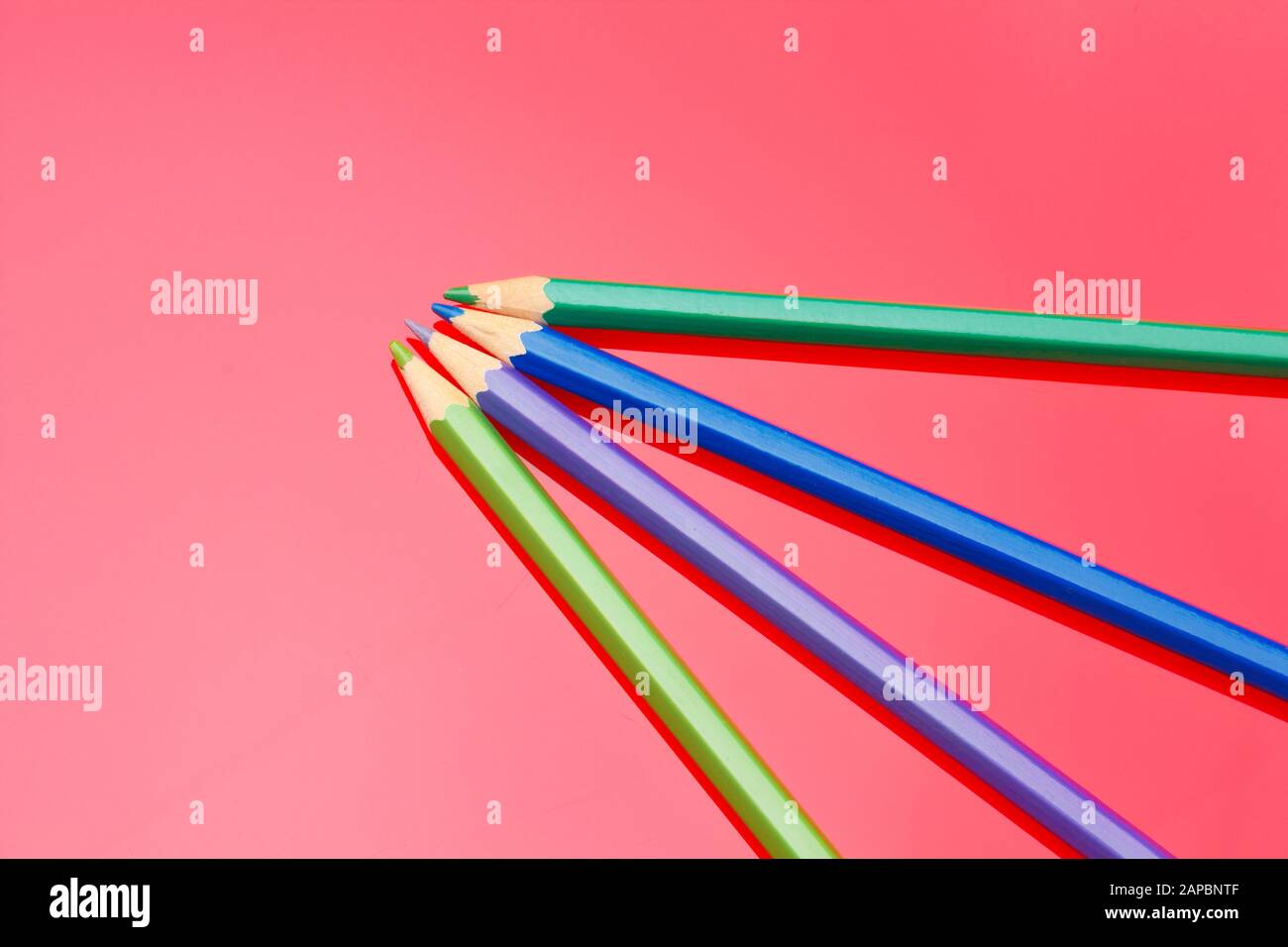 Colored pencils with a sharp point ready to draw and paint drawings ...