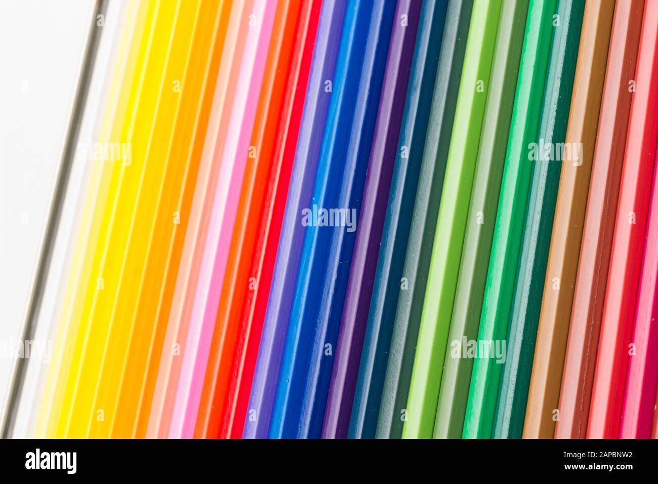 Colored pencils with a sharp point ready to draw and paint drawings ...