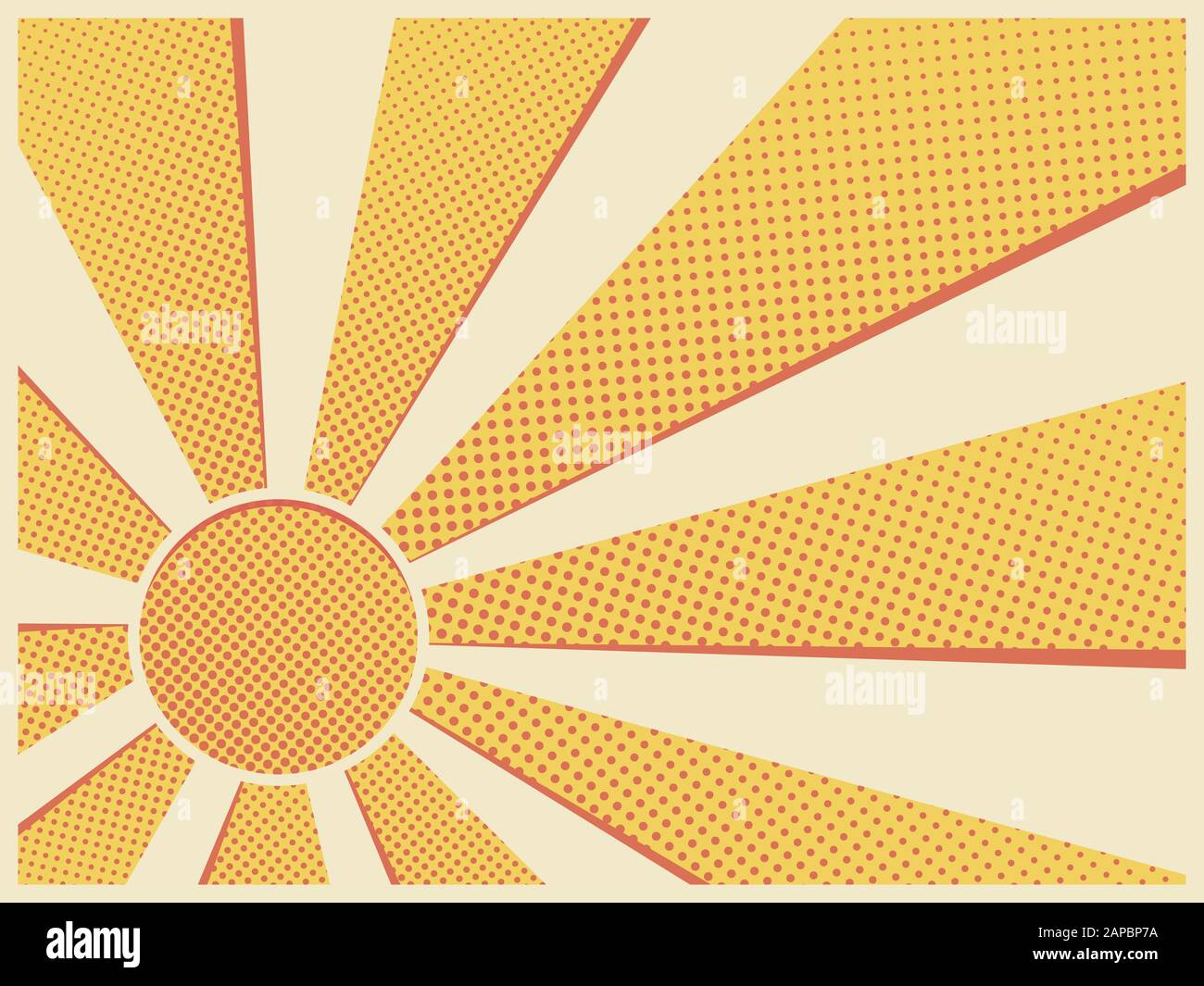 Pop art summer background, sun and sea waves in comic style. Vector ...