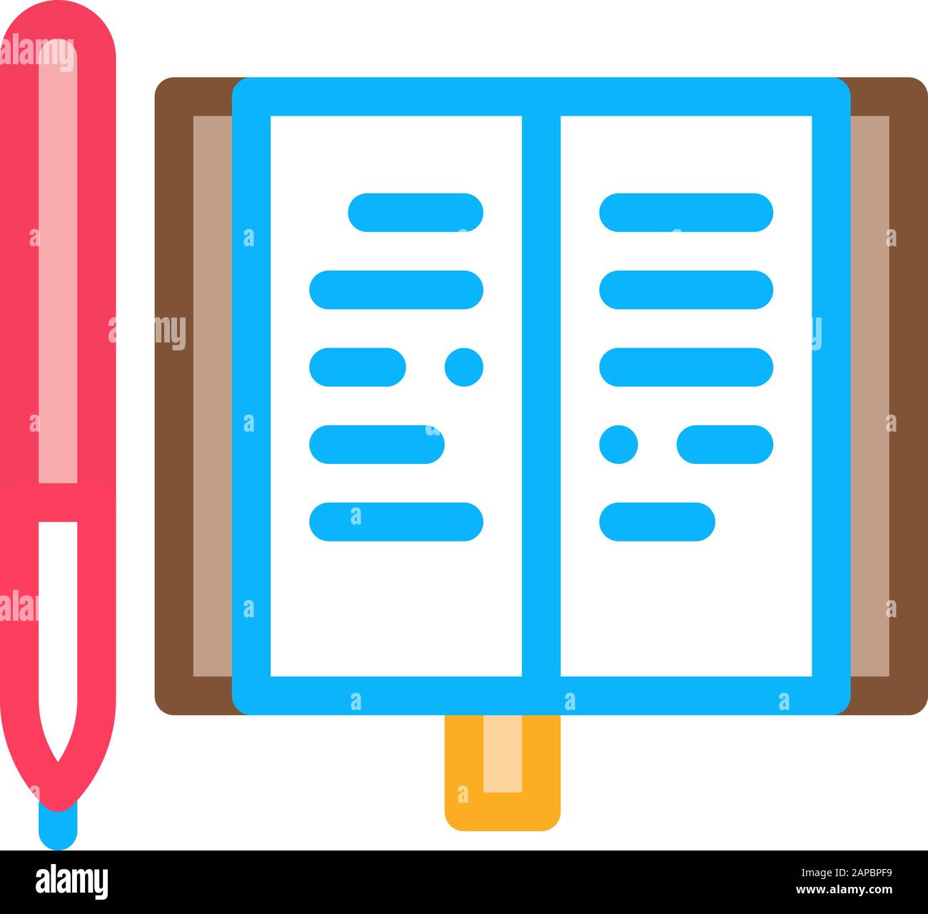Notebook Pen Icon Vector Outline Illustration Stock Vector Image & Art ...