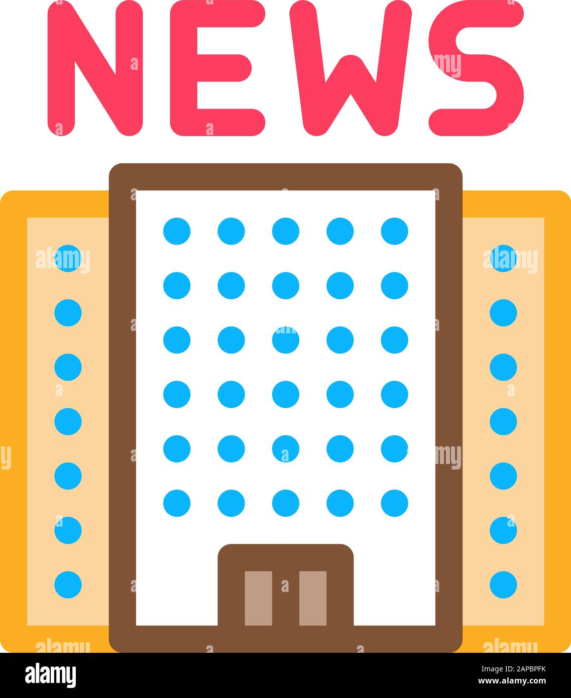 News Building Icon Vector Outline Illustration Stock Vector Image & Art ...