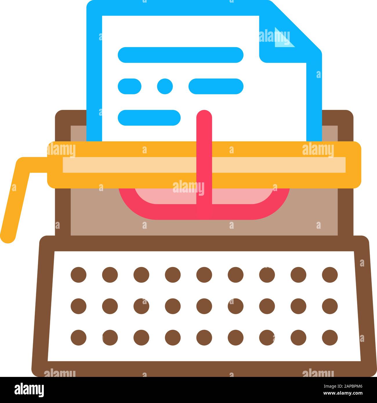 Writer Typewriter Icon Vector Outline Illustration Stock Vector Image ...
