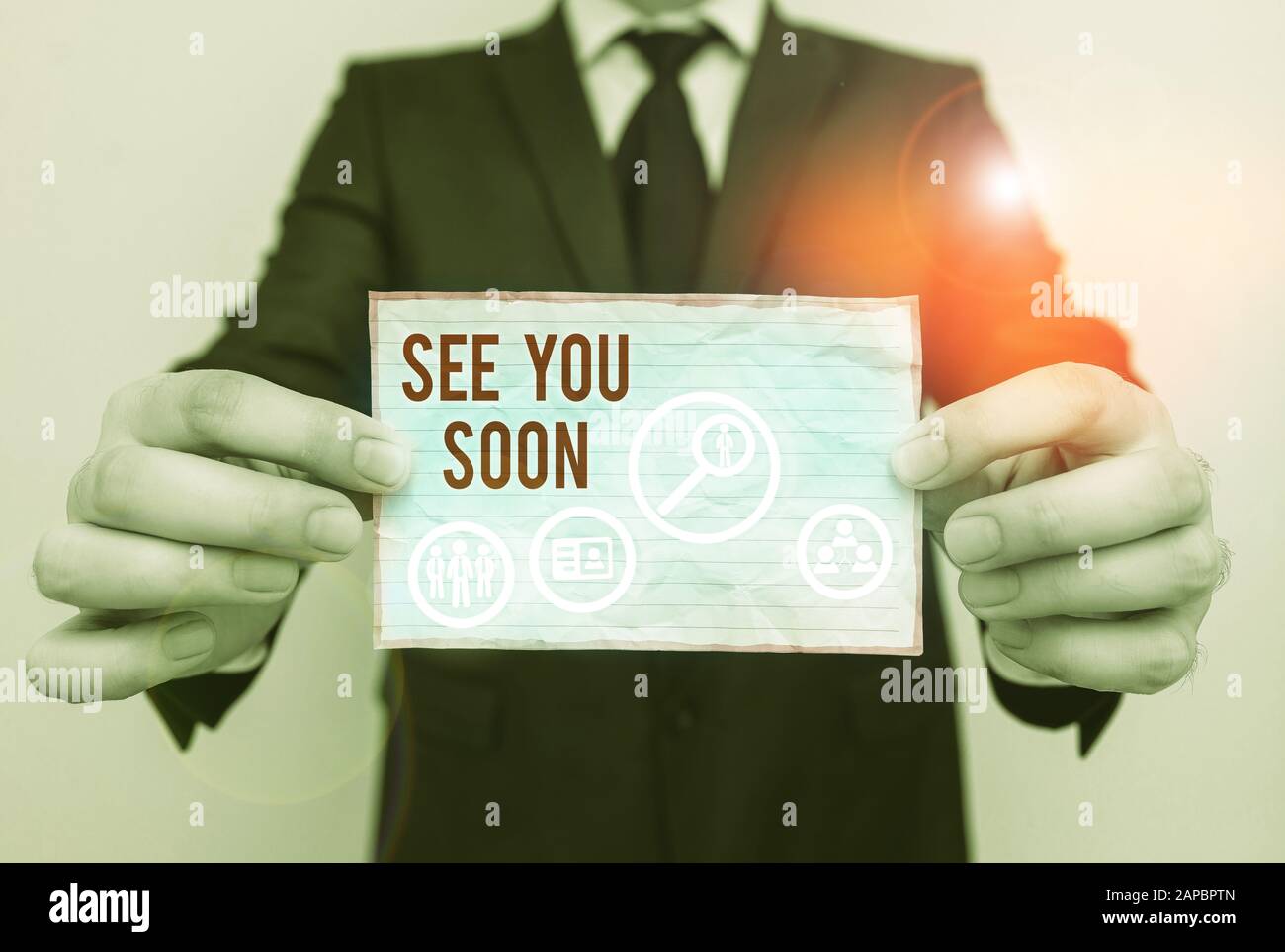 Word writing text See You Soon. Business photo showcasing used for ...