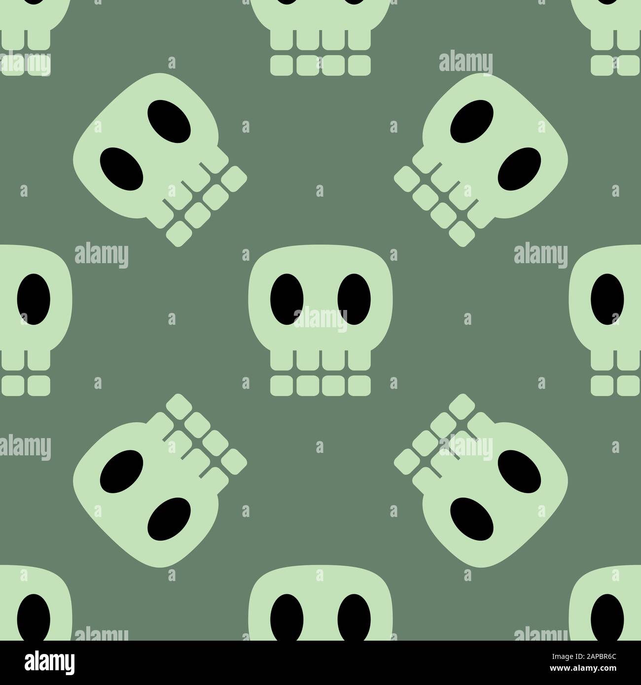 Seamless dark pattern with skulls green background Stock Vector Image ...