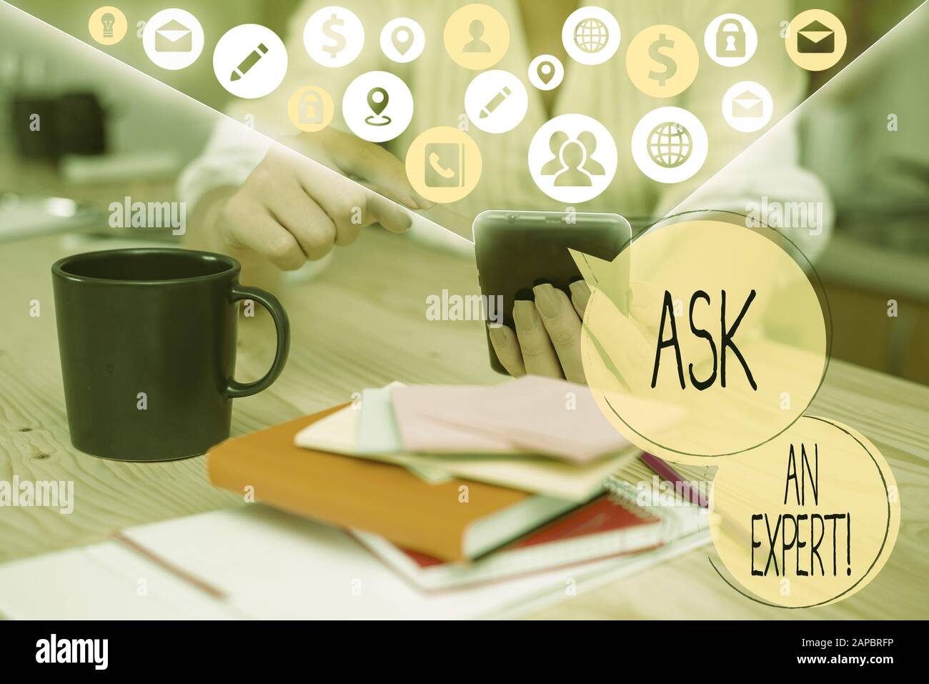 Handwriting text writing Ask An Expert. Conceptual photo confirmation ...