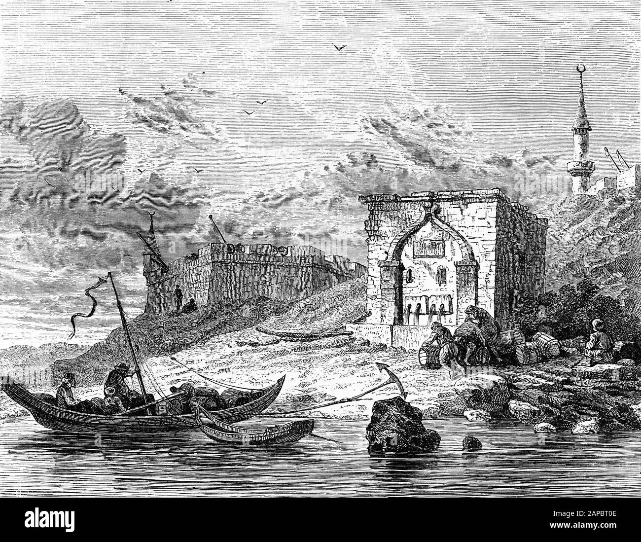 Engraving of the promontory of Lectum, the cape between Alexandria ...