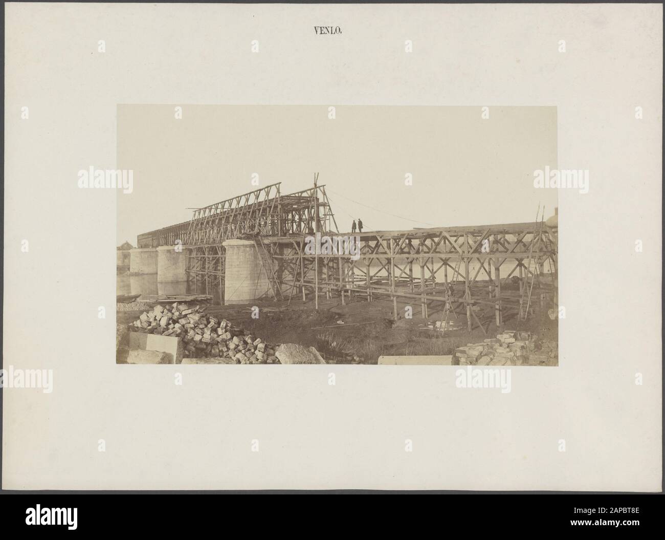 bridge construction Description: Construction of a railway bridge near ...