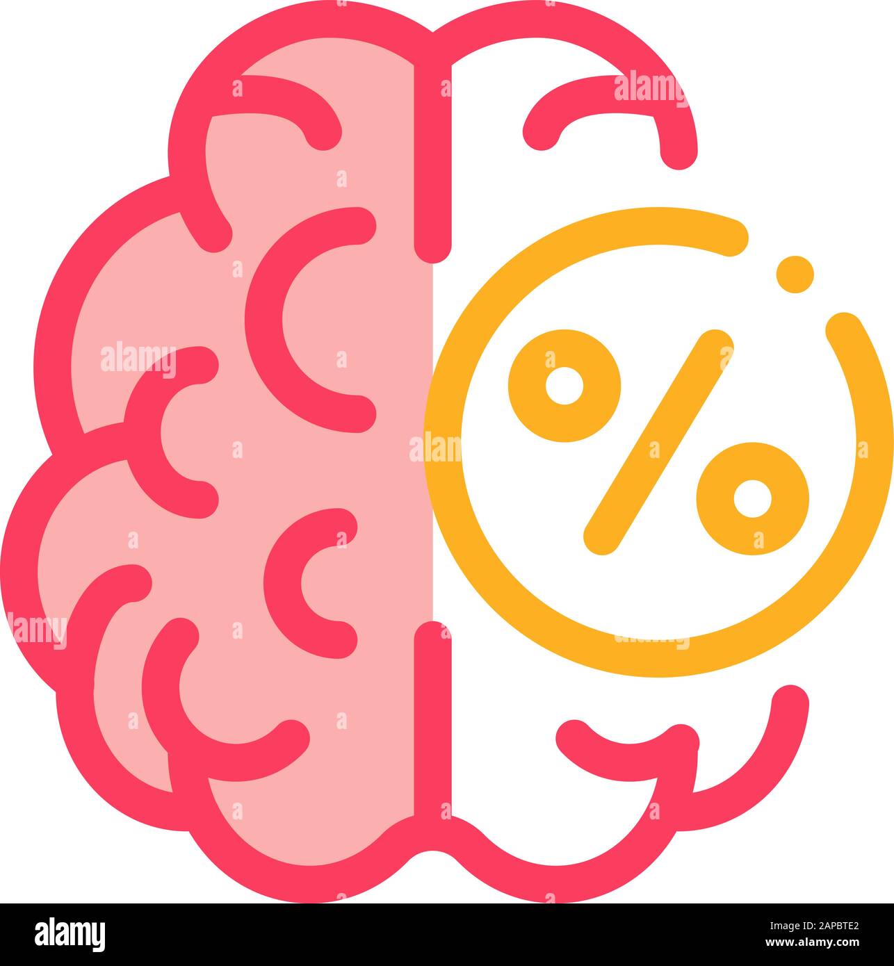 Brain Percentage Icon Vector Outline Illustration Stock Vector Image ...