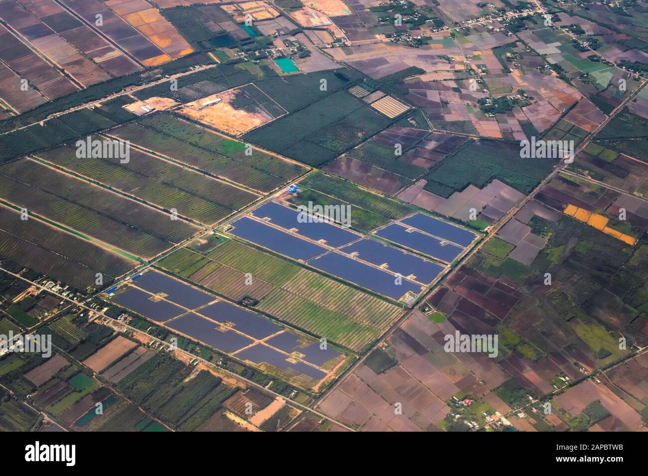 Aerial view solar field hi-res stock photography and images - Alamy