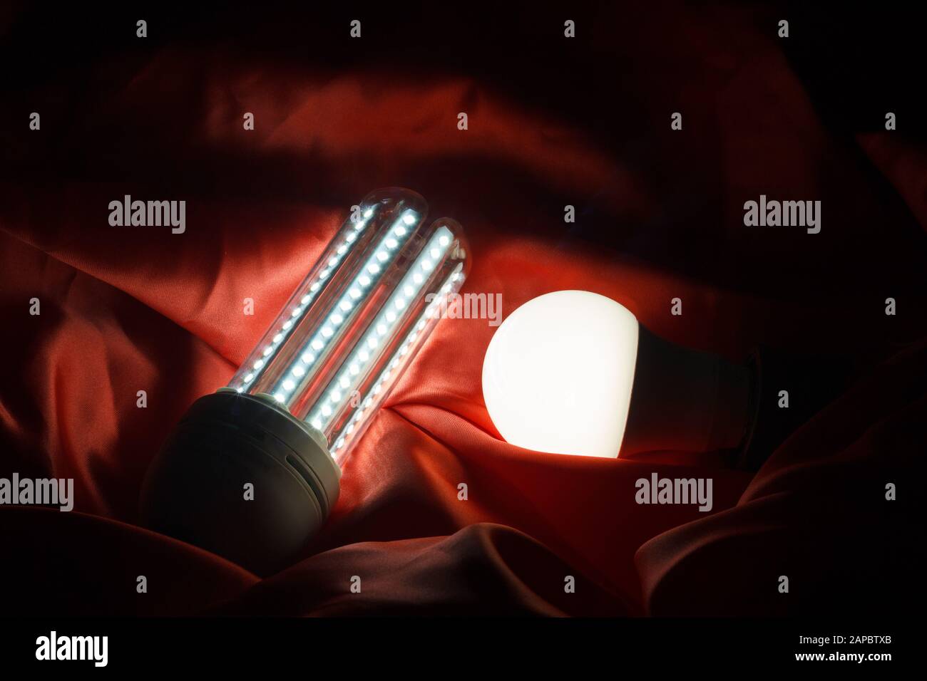 Filament bulb, LED light, fluorescent lights, different types of light ...