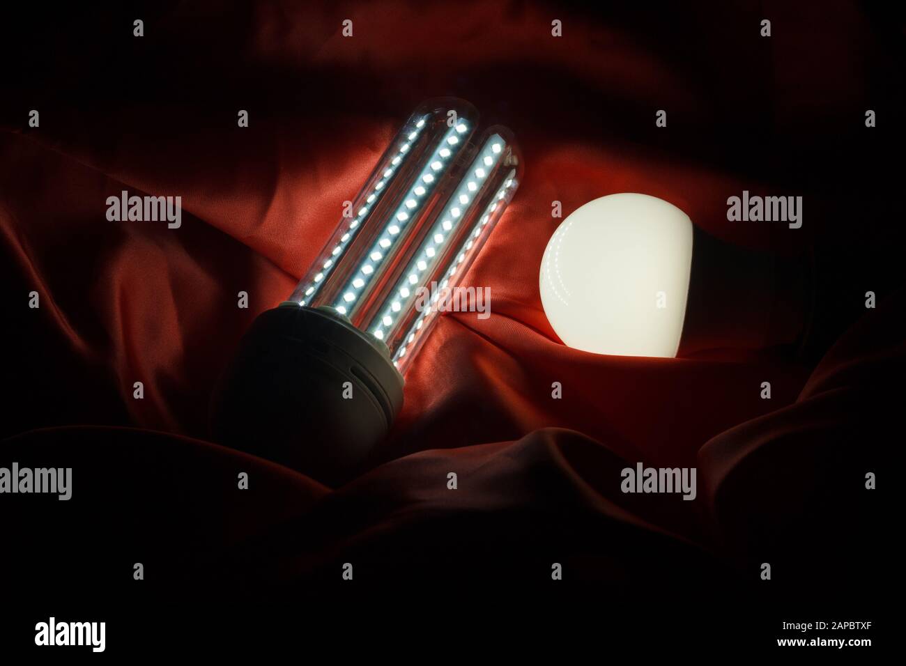 Filament bulb, LED light, fluorescent lights, different types of light ...