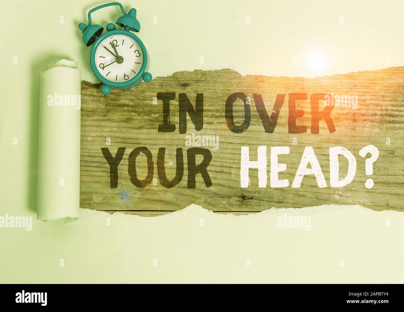 Conceptual hand writing showing In Over Your Head question. Concept ...