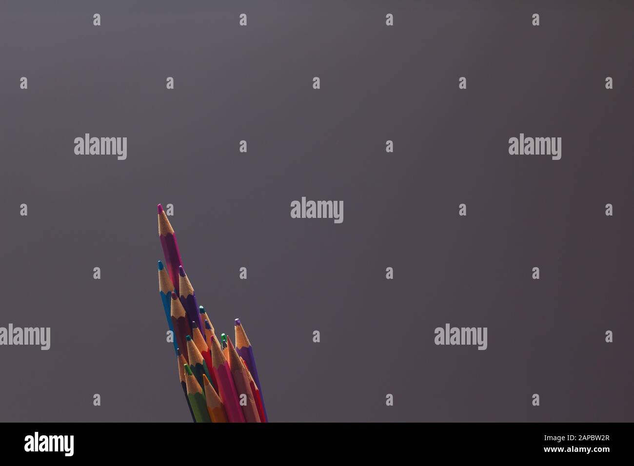 colors with the sharp point, group of colors united in the hand of an ...