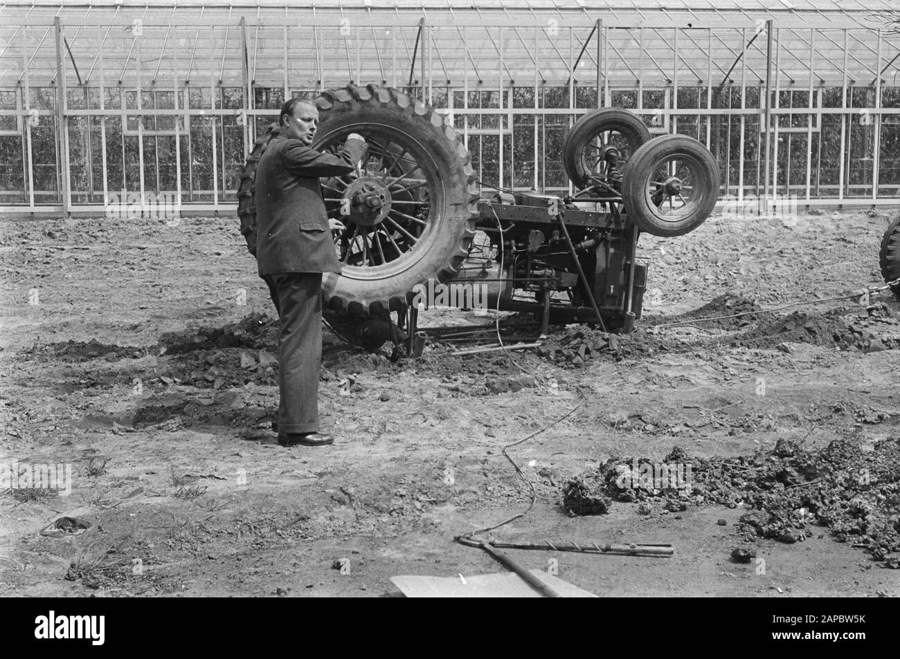 Tractor plowing farm field Black and White Stock Photos & Images - Alamy