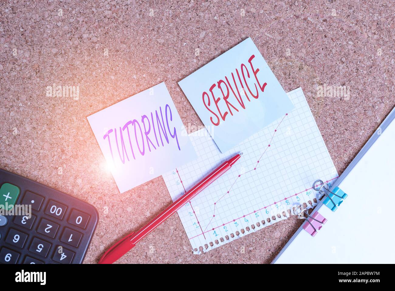 Writing note showing Tutoring Service. Business concept for the act of ...