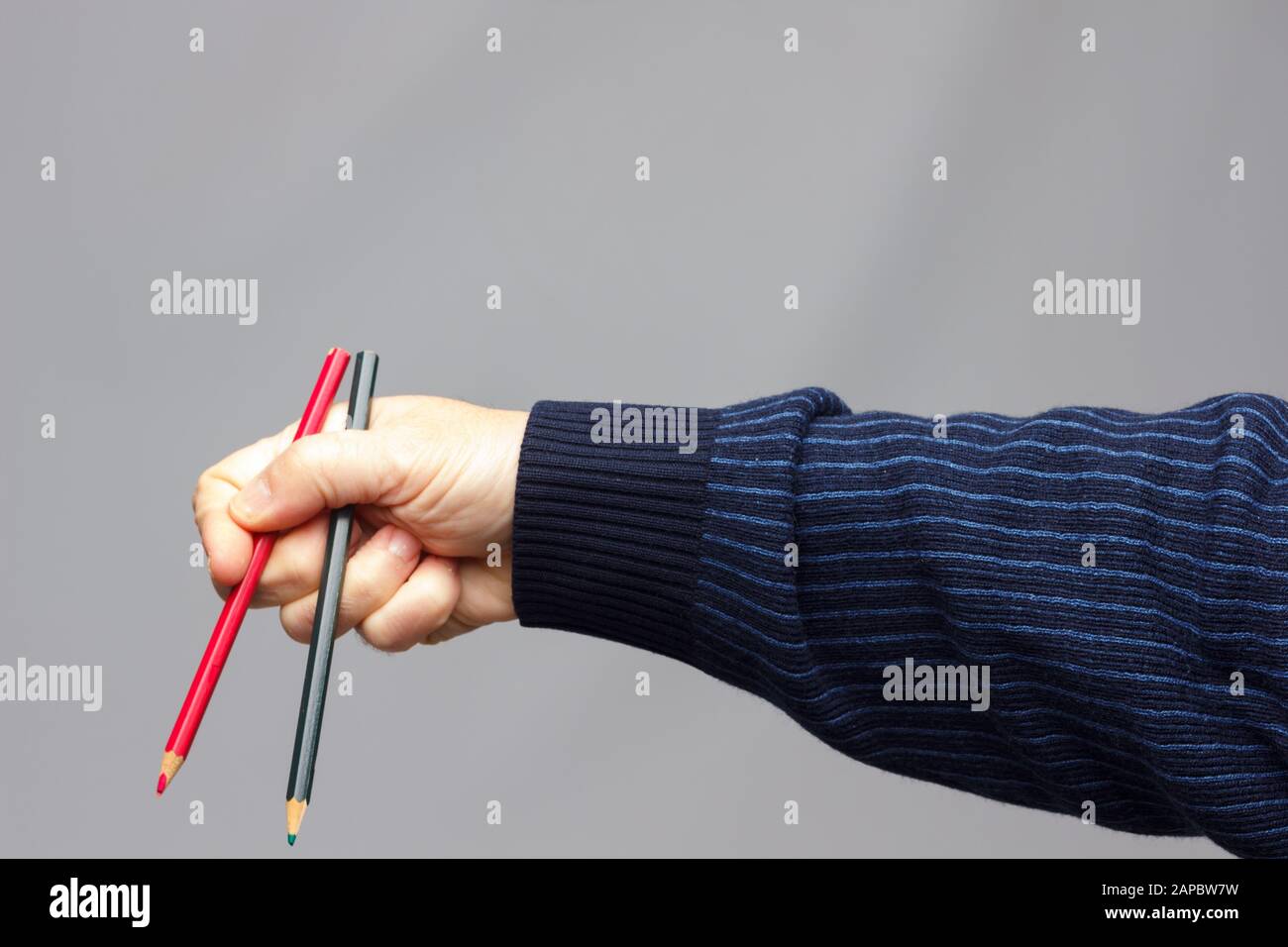 colors with the sharp point, group of colors united in the hand of an ...