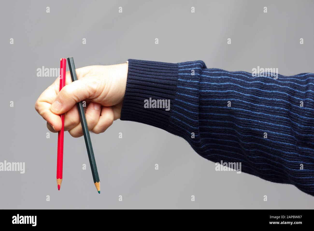 colors with the sharp point, group of colors united in the hand of an ...