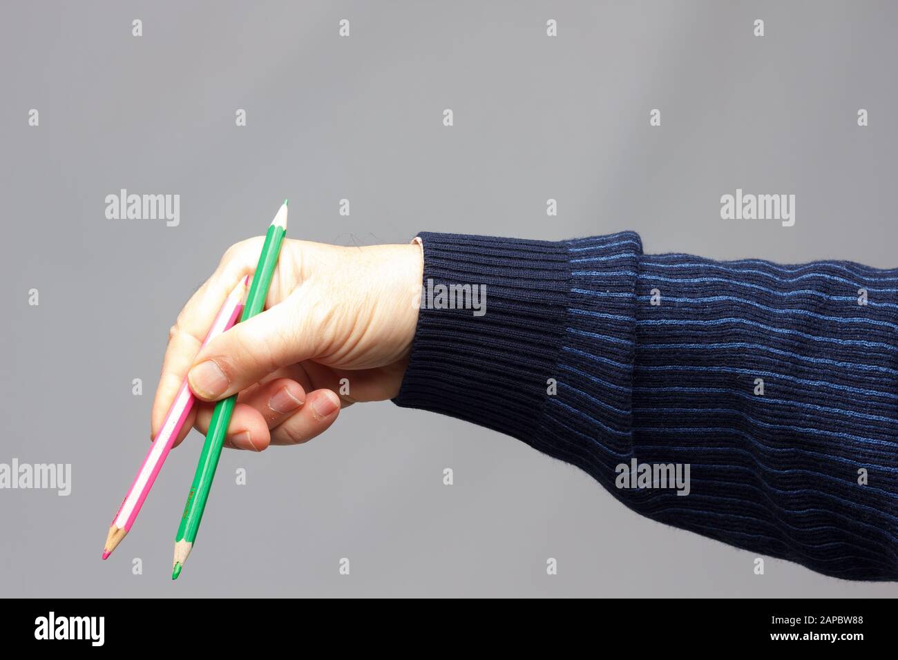 colors with the sharp point, group of colors united in the hand of an ...