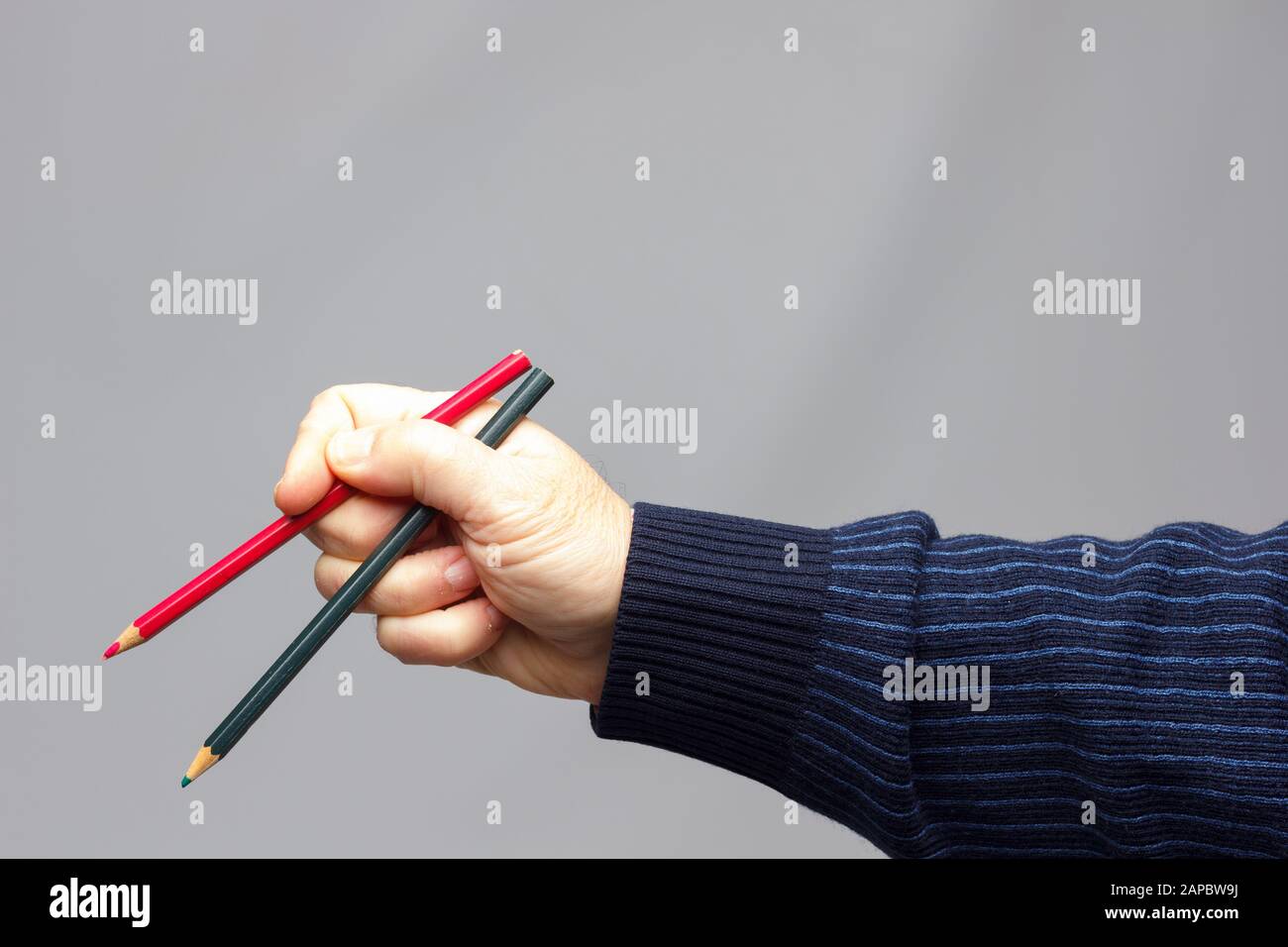 colors with the sharp point, group of colors united in the hand of an ...