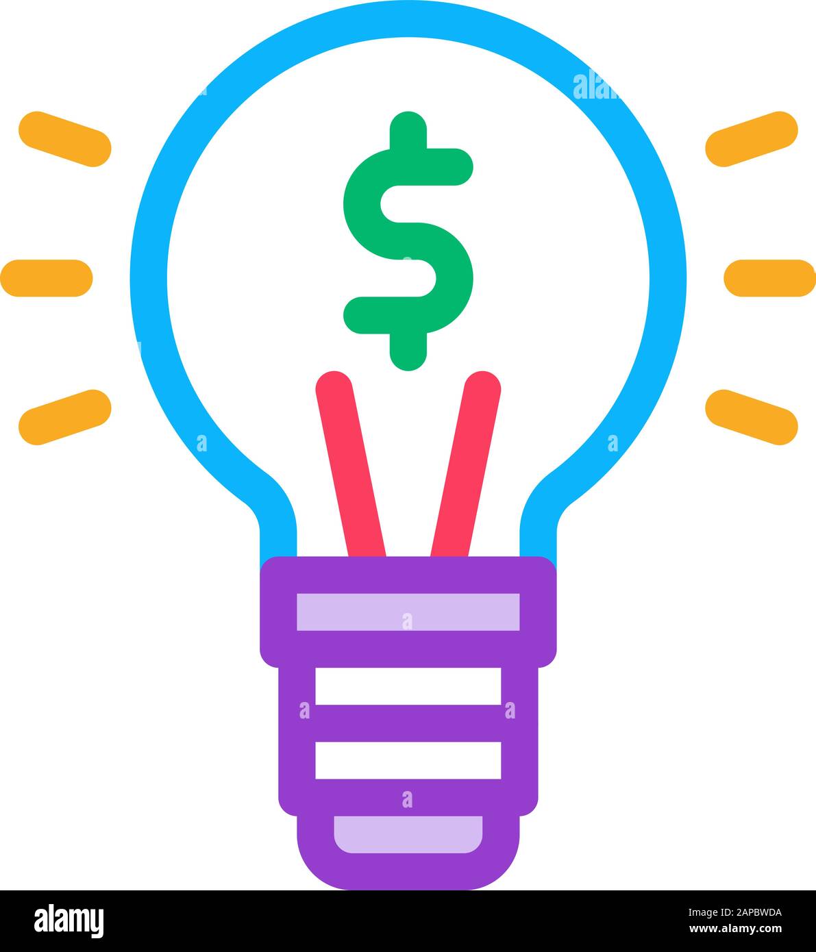 Light Lamp Money Icon Vector Outline Illustration Stock Vector Image ...