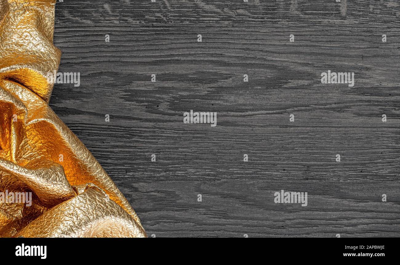 wooden dark texture with gold textil, with copy space Stock Photo - Alamy