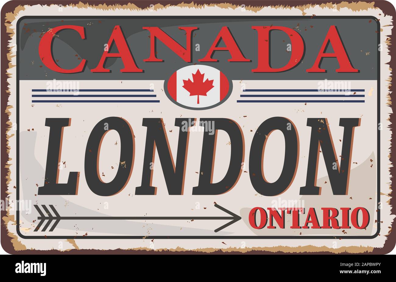 London, Ontario, Canada maple leaves metal road sign Stock Vector Image ...