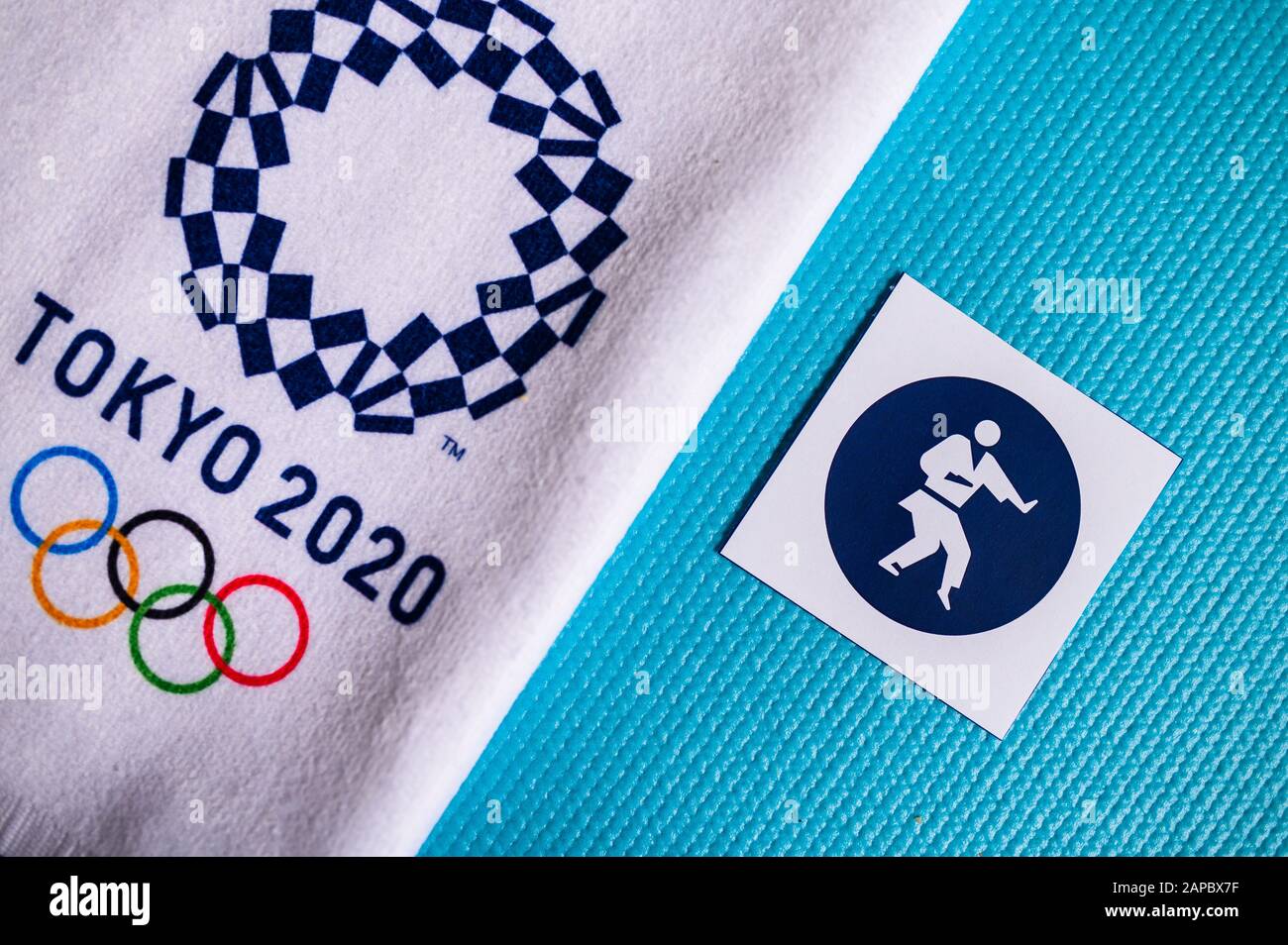 TOKYO, JAPAN, JANUARY. 20. 2020: Karate Kata pictogram for summer ...