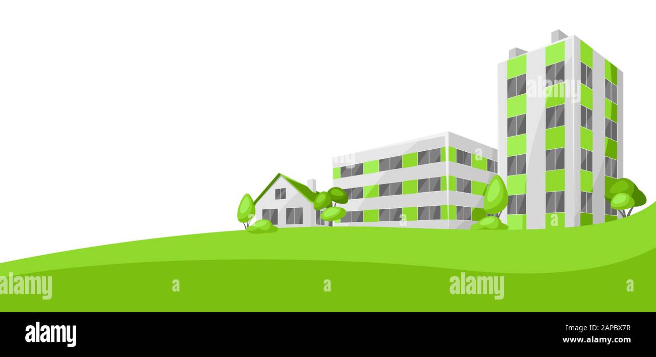 Green town concept illustration Stock Vector Image & Art - Alamy