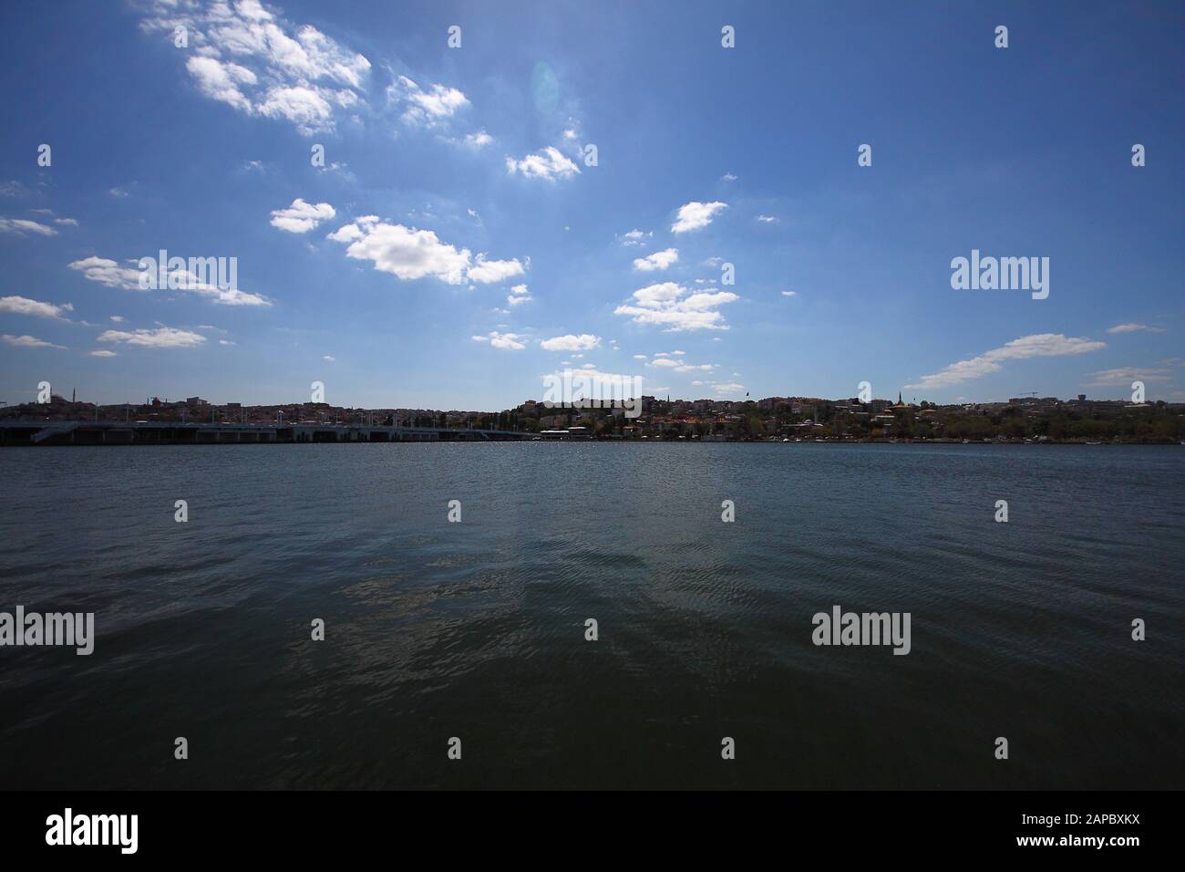 blue sky with clouds closeup. blue sky background sky with sea istanbul ...