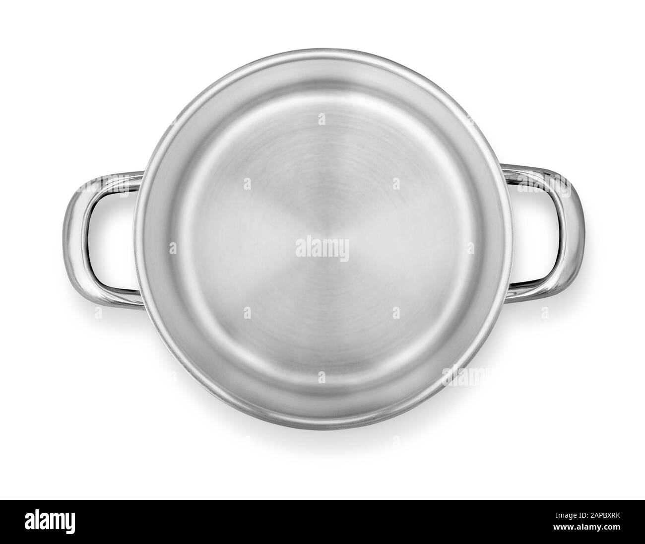 Steel pot top view isolated on white with clipping path Stock Photo - Alamy