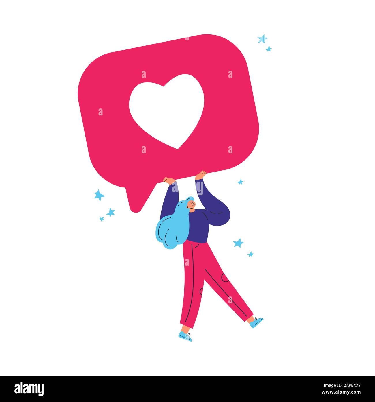 Female love emoticon cartoon design hi-res stock photography and images ...