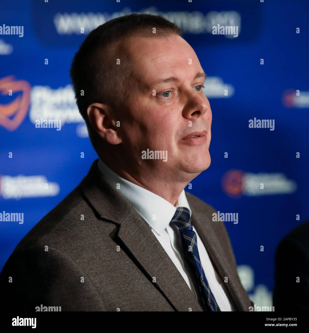 POLAND, CZESTOCHOWA- 4 January 2020: portrait of Tomasz Siemoniak ...